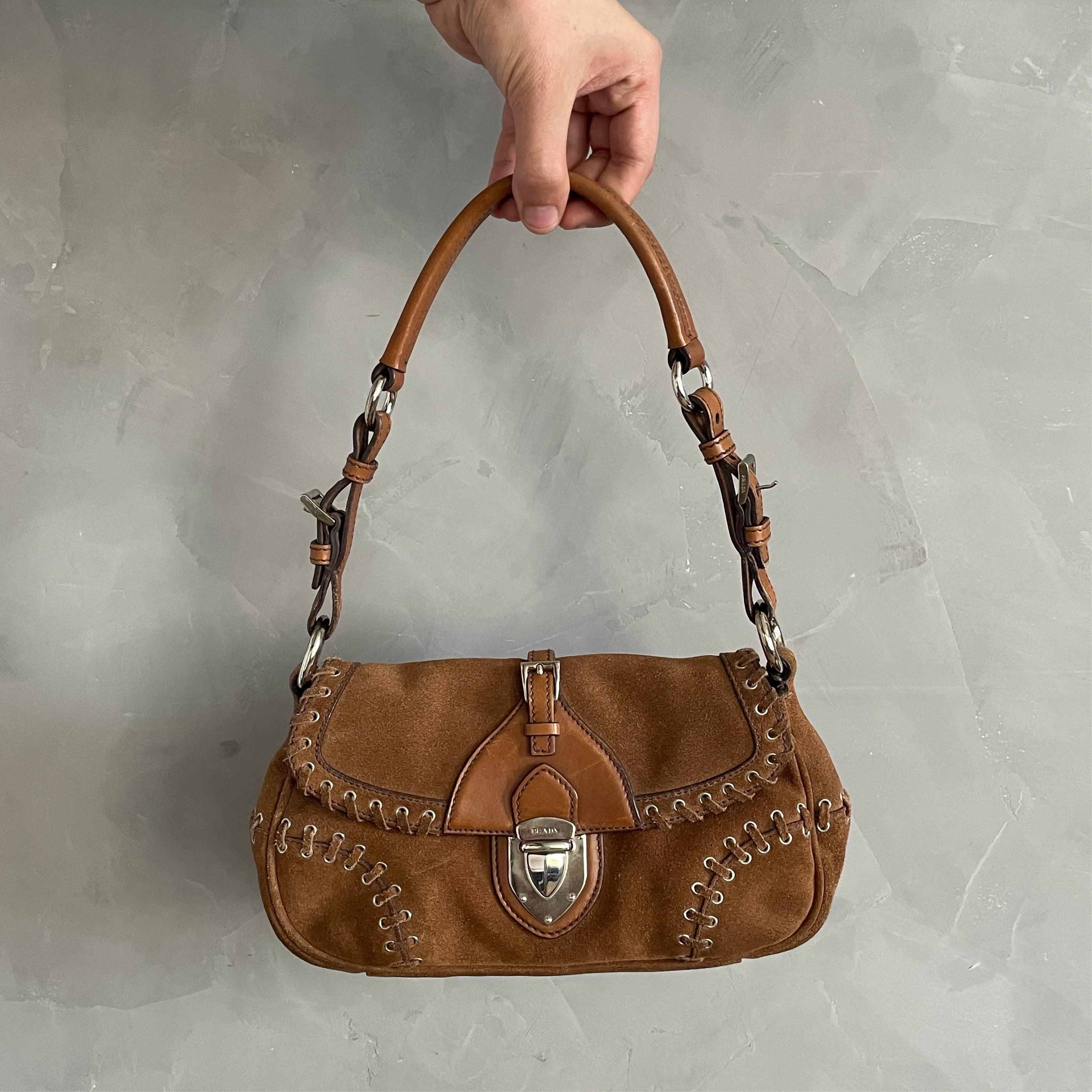 Prada Suede Shoulder Bag – seffvintage